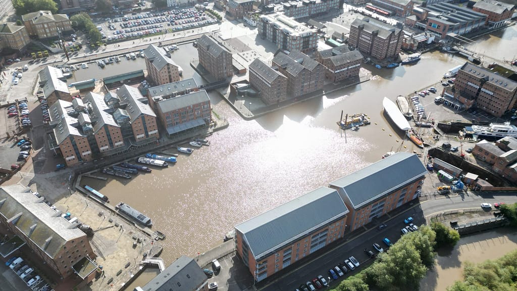 Gloucester Docks from above - Splendid Prints
