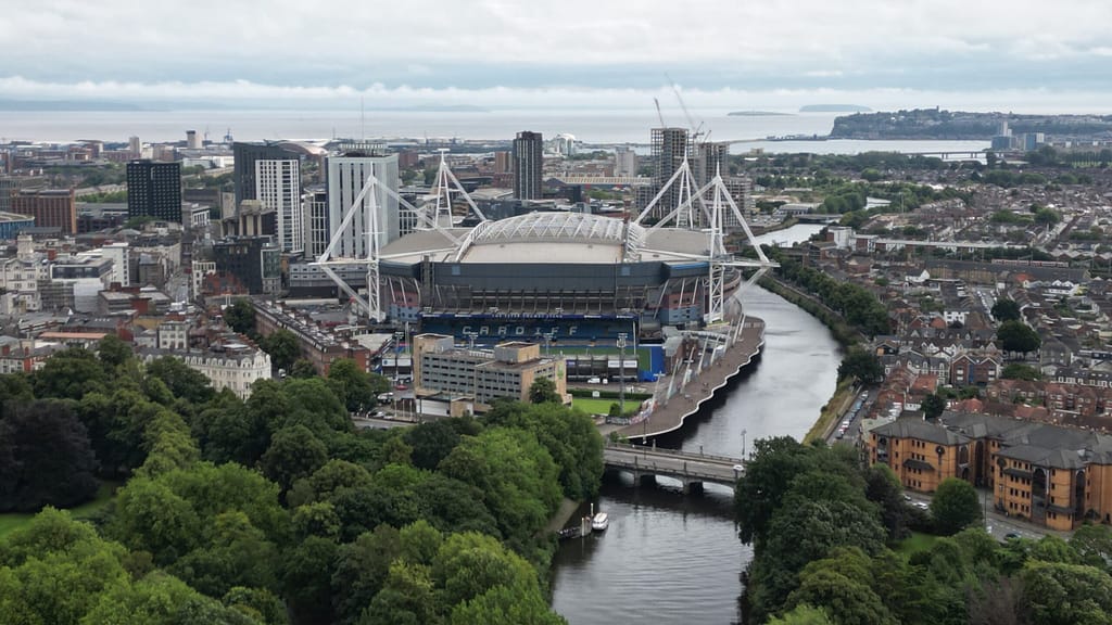 Principality Stadium from River Taff, Cardiff - Splendid Prints